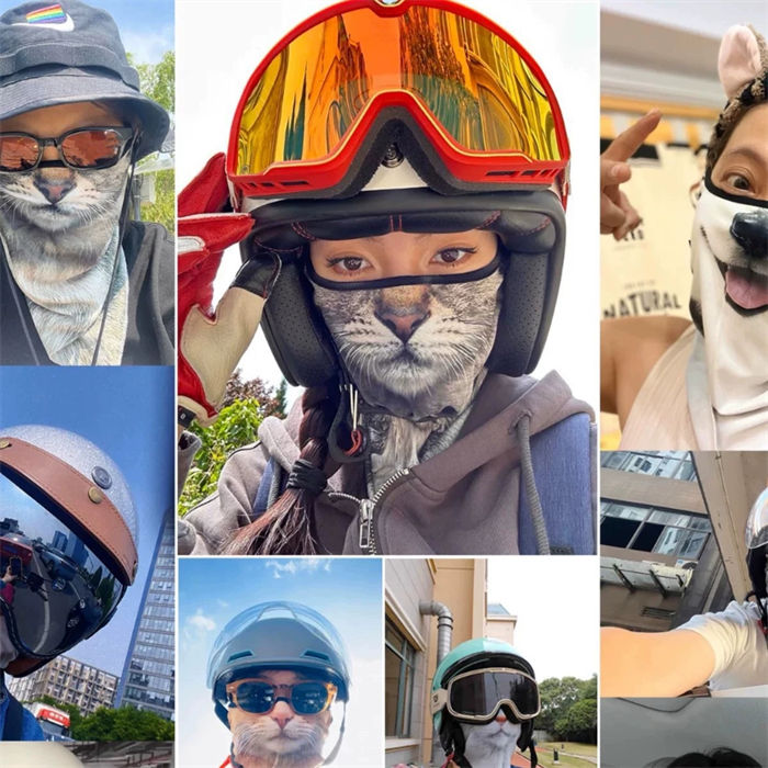 選べる8柄 ひんやり 接触冷感 耳かけ アニマル 可愛い動物柄 フェイスマスクマスク 夏 涼しい 紫外線 UVケア 日焼け防止 薄手 軽量 日よけ ネックガード フェイスカバー ネックカバー レディース メンズ おもしろ 通気性 顔カバー ...