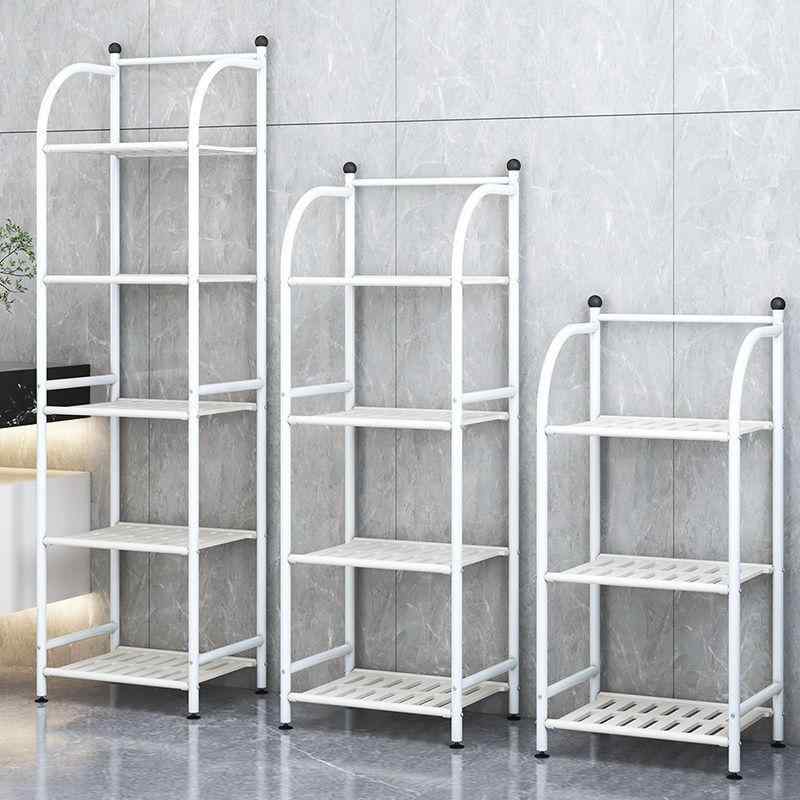 浴室 収納棚 洗面所 ラック トイレ 洗面台 整理棚 キッチン用品 多層 ランドリーラック 鉄製 シンプル・サイズ: 単層(白).5層(白/黒).4層(白/黒).3層(白/黒).3層(米白).4層(米白).2層(白)・素材: 鉄・スタイル:...