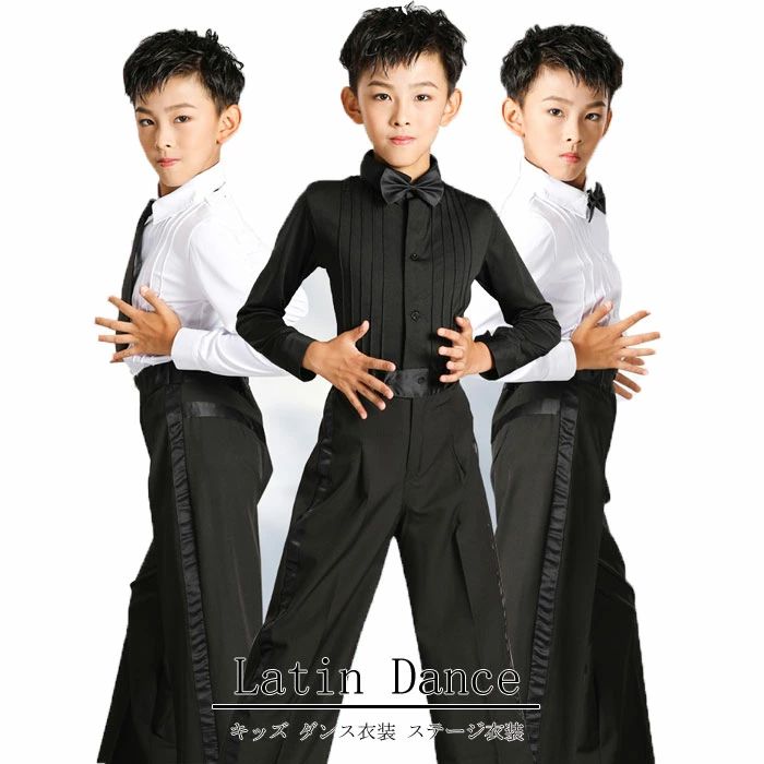商品 キッズ ラテンダンス衣装 内容 トップス+ズボン 素材 ポリエステル サイズ S/120cm 身長目安115-125cm 体重目安15-20kg M/130cm 身長目安125-135cm 体重目安30-25kg L/140cm 身長...