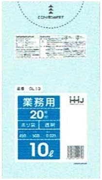 【ケース販売】ポリ袋 10L 透明 0.025×450×500mm 20枚×60冊 （1200枚）GL13 業務用　ポリ袋　ゴミ袋　10Lサイズ 10リットルサイズの薄手(薄口)小型ポリ袋です。小型のペール用ごみ袋や、包装用としてもご使用で...