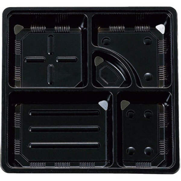 【バラ販売】タカギ産業（株）　仕出し容器 TSR－BOX80－80－1　中仕切　黒（1袋/50枚入）【規格内容】幅238×奥行238×高さ35mm バリエーション豊富な、弁当容器の中仕切りです。※一体型の本体・蓋は別売りとなります。 【商品...