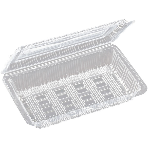 【バラ販売】FPフード特1浅（10）　PP（V）（1袋/100枚入） 耐熱性に優れたフードパックです。レンジOK 【商品説明】 【規格内容】幅219×奥行141×高さ40mm【色】透明【柄】柄無【販売形態】折蓋型【形状】のせ蓋【耐冷耐熱温度...
