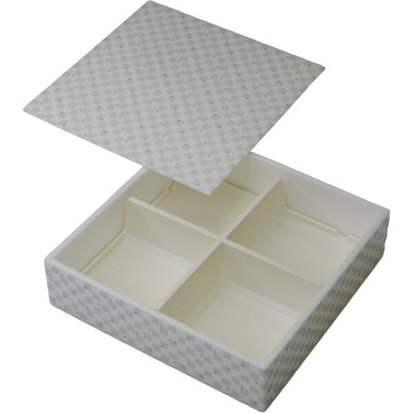 【ケース販売】高級弁当・仕出・会議・行楽弁当　HW－60C（45）　ホワイトドットCR（1ケース/120セット入）4537430408718 高級弁当・仕出・会議・行楽弁当向け 【商品説明】 【規格内容】幅180×奥行180×高さ45（透明...