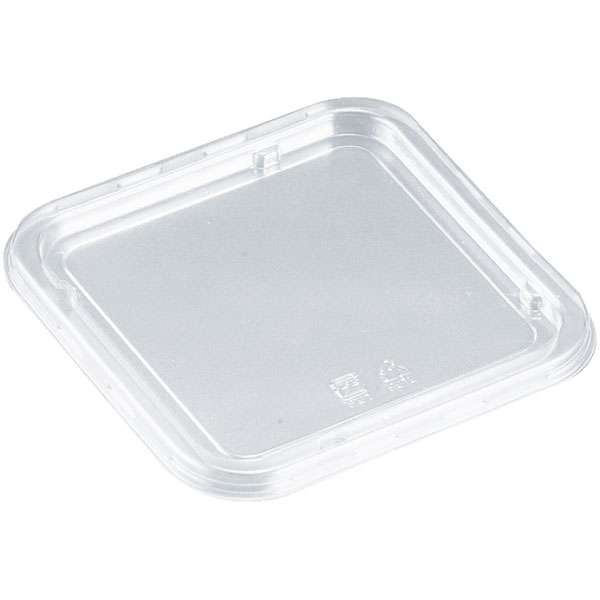 【バラ販売】クリーンカップ　KG　470　TCL　蓋（1袋/100枚入）4946944042392 透明性の高いバイオA－PET使用。 【商品説明】 【規格内容】幅125×奥行125×高さ7mm【耐冷耐熱温度】60℃【販売形態】蓋のみ【形状...