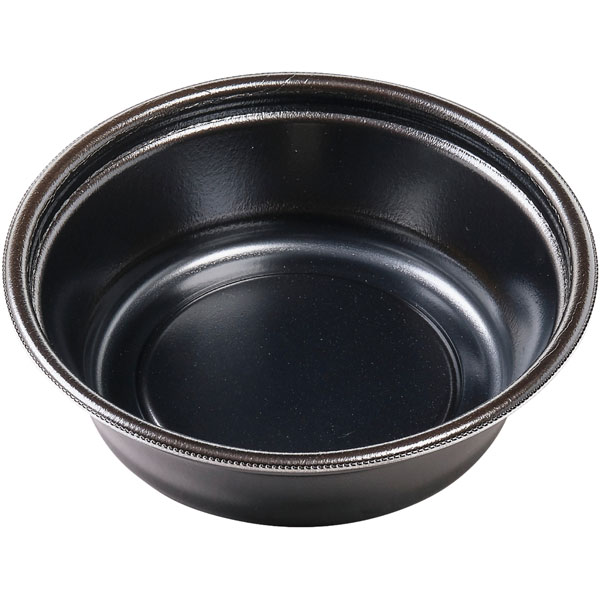 【バラ販売】DLV麺丼20（58）MFP　黒W（1袋/50枚入）4549379570395 高い保温性と汁漏れ抑制機能を備えたテイクアウトにぴったりのどんぶり容器。 【商品説明】 【規格内容】直径Φ196×高さ58mm【耐冷耐熱温度】110...