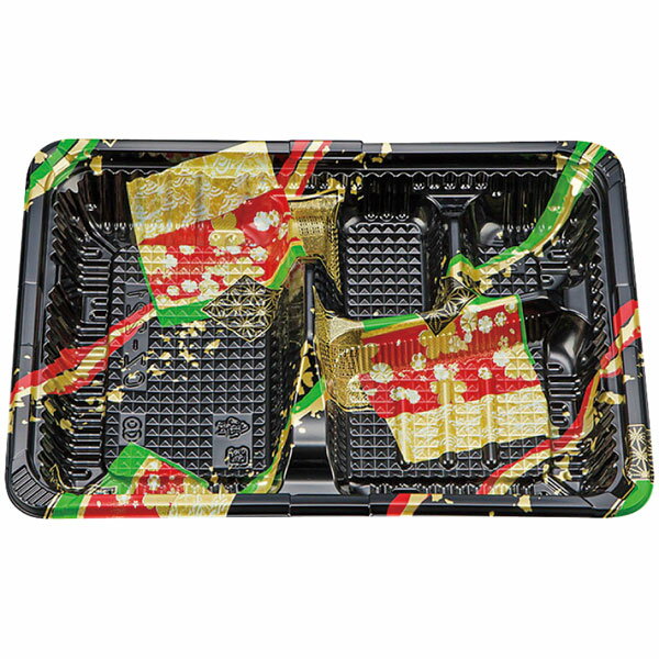 【バラ販売】CZ－221　彩帯黒本体（N）（1袋/50枚入）4935168357153 作業性抜群、定番の弁当シリーズ。 【商品説明】 【規格内容】幅230×奥行171×高さ31mm【耐冷耐熱温度】100℃【材質】BS【販売形態】本体のみ【...