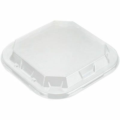 【ケース販売】紙容器　KM－20　フタ（1ケース/600枚入）54941 KMー20対応のフタです。篏合タイプの中身の見える透明フタです。 【商品説明】 【規格内容】幅155×奥行155×高さ21mm【材質】OPS【色】透明【柄】柄無【商品...