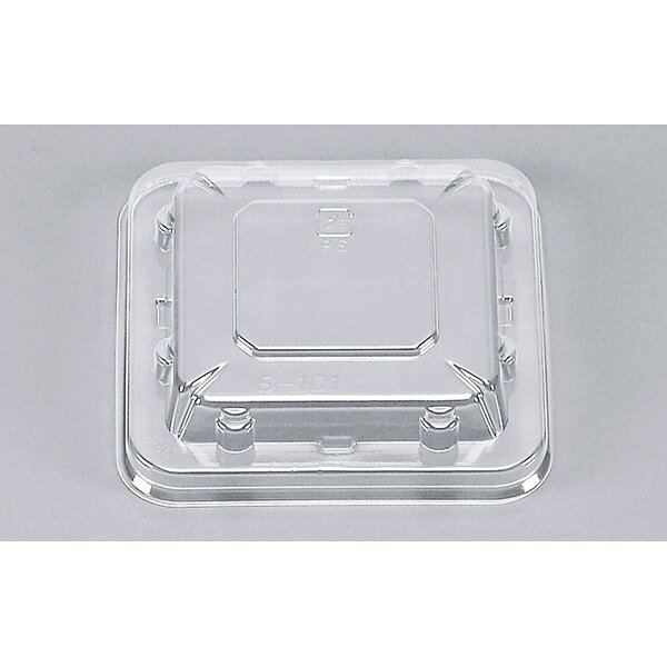 【ケース販売】惣菜容器　S－101　嵌合蓋（1ケース/1000枚入）4935168102159 シンプルな惣菜容器の蓋です。 【商品説明】 【規格内容】幅88×奥行88×高さ12mm【材質】OPS【色】透明【柄】柄無【商品特徴】シンプルな惣...