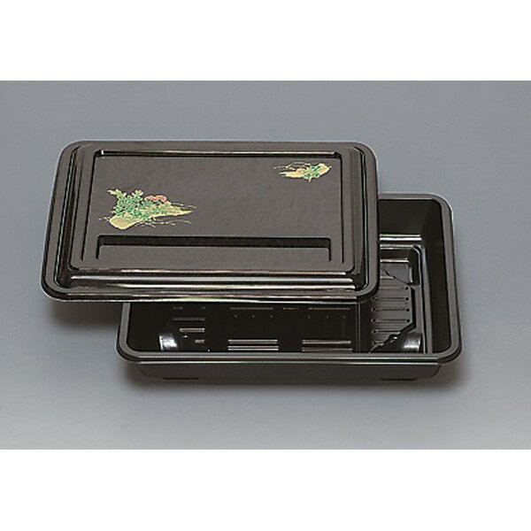 【ケース販売】仕出容器　YN－360萩　共フタ付（1ケース/80枚入）4977017244061 かぶせフタ付の容器です。中仕切は別売りとなります。 【商品説明】 【規格内容】幅350×奥行305×高さ63mm【材質】HIPSラミ【色】黒／...