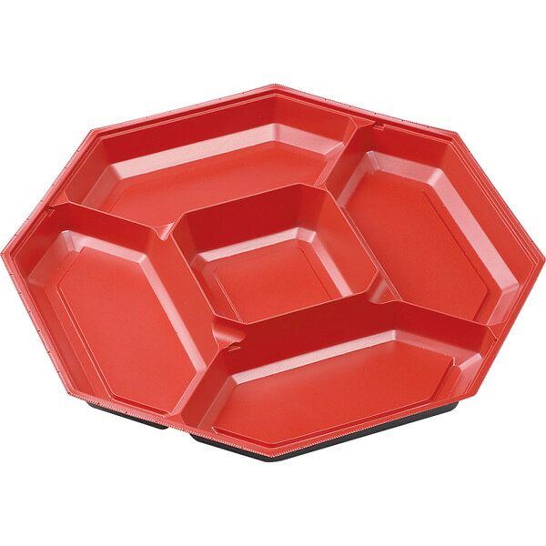 【ケース販売】八角形折箱 赤WPS－八角350－N1（内装）（1ケース/40枚入）4526638553276 WPS－八角用の内容器です。 【商品説明】 【規格内容】幅339×奥行339×高さ38mm【材質】PPF【色】赤【柄】柄無【商品特...