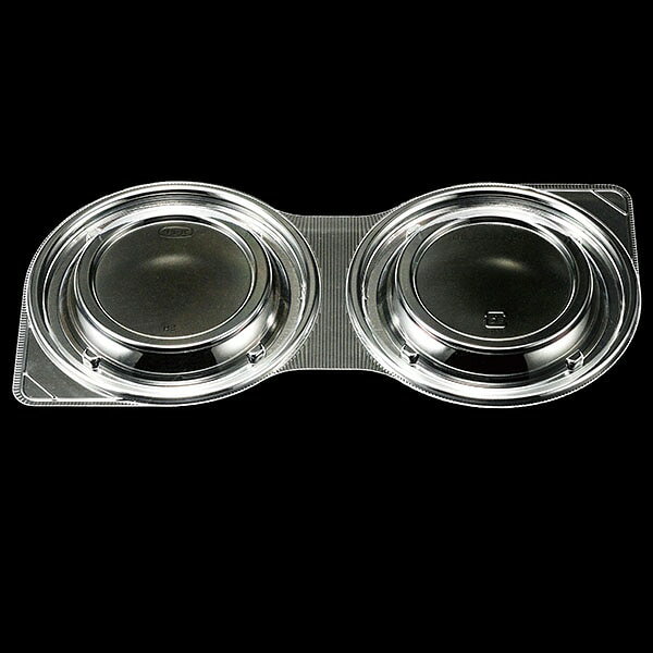 【ケース販売】カレー容器　DLダブル28－15　内嵌合蓋（1ケース/500枚入）4940221213475 内嵌合ポケットが2つになり、様々な組合せに対応。 【商品説明】 【規格内容】幅264×奥行127×高さ15mm【材質】OPS【色】透...