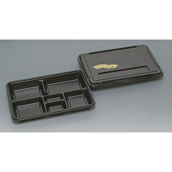 【ケース販売】仕出し容器　KP－170　源平　共フタ付（1ケース/200枚入）4977017220058 盛り付けしやすい横長基調の仕切・仕出し容器。 【商品説明】 【規格内容】幅330×奥行240×高さ40mm【材質】HIPS【色】黒／黒...