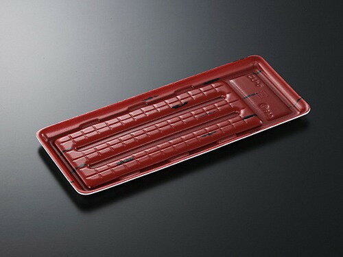 【ケース販売】CU-5L　あけぼの （1ケース/50枚入×16袋）800枚入 うなぎ用トレー　 【商品説明】 用途／部門鮮魚MD 色柄赤 袋入数50 ケース入数800 本体素材PSP 本体耐熱温度(℃)80 重量5.7 サイズ(mm)長辺3...