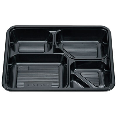 【バラ販売】U−201　能登共蓋セット （ 1袋/20枚入) 優美な器でおもてなしの心を演出。 【商品説明】 メーカー名シーピー化成（株）名古屋支店規格265X205X39MM色・柄黒/柄無梱包袋20枚ケース400枚【規格内容】幅265×奥...