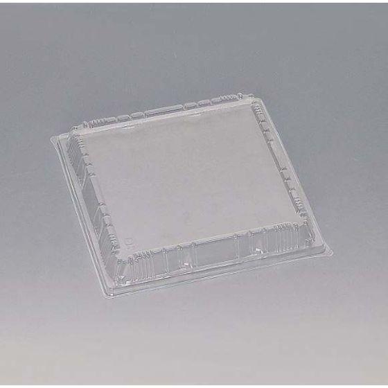 新角桶 15F （外嵌合） 蓋 ●本体：レンジ不可●素材：OPS●耐熱温度：80℃　　　　　●サイズ（外寸×深さ/mm）：217×217×22●入数：200枚