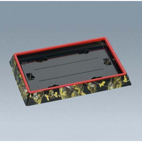 新角桶 180H 軍配 本体◇折箱のような高級感を演出します。◇中身が沈まない舞台形状になっています。◇本体に目安となる太線があるため作業性が向上！◇積み重ねに強いフタ！●本体：レンジ不可●素材：HIPS●耐熱温度：80℃　　　　　●サイズ...