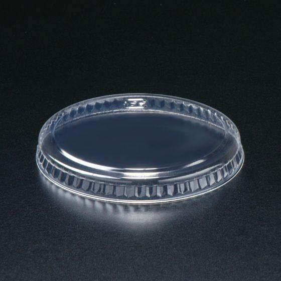 71φFC蓋 A-PET◇デザートカップ、プリンカップの蓋です。●蓋：レンジ不可●素材：PET●耐熱温度60℃　　●重量：1.3g　　　　　　　　●サイズ：φ72×H8mm ●入数：100枚