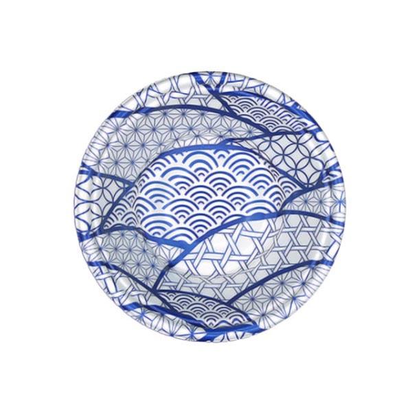 MFPホット麺18小(73)絞 なみ紋青◇麺に特化した丼容器。メニューに合わせて本体形状と柄が選べます。ラーメン・そばのテイクアウトに利用出来ます。●本体：レンジ対応●素材：PSP耐熱（MFP）●耐熱温度：110℃　　　　　　●サイズ：Φ1...