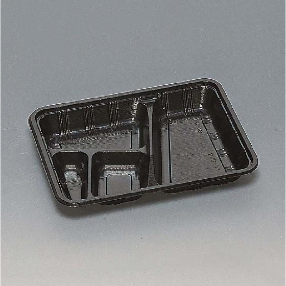 ◇コチラの商品は本体と蓋セットです。●本体：レンジ不可●素材：HIPS●耐熱温度80℃　　　　　　●サイズ：230×170×30mm ●入数：600枚セット（50×12）【600枚セット】LC-623 黒（かぶせフタ付） 福助工業 使い捨て...