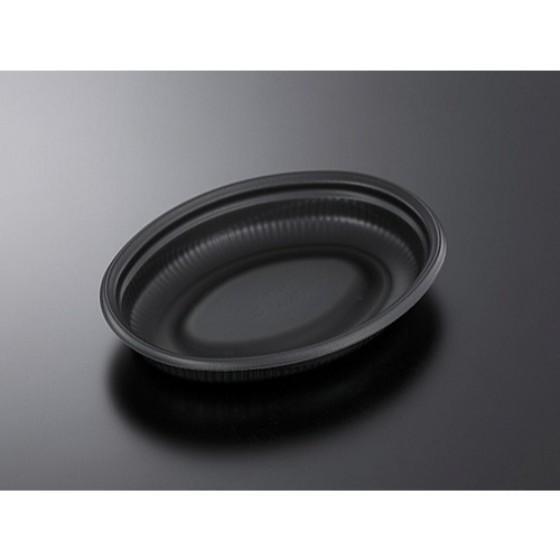 ※約520ml●本体：レンジ対応●素材：SD●耐熱温度：130℃　　　　　●サイズ：240×180×40mm ●入数（ケース）：450枚（50枚入×9袋）【50枚】SDビストロ M24-18 BK 身 中央化学 使い捨て 弁当 おかず 中華...