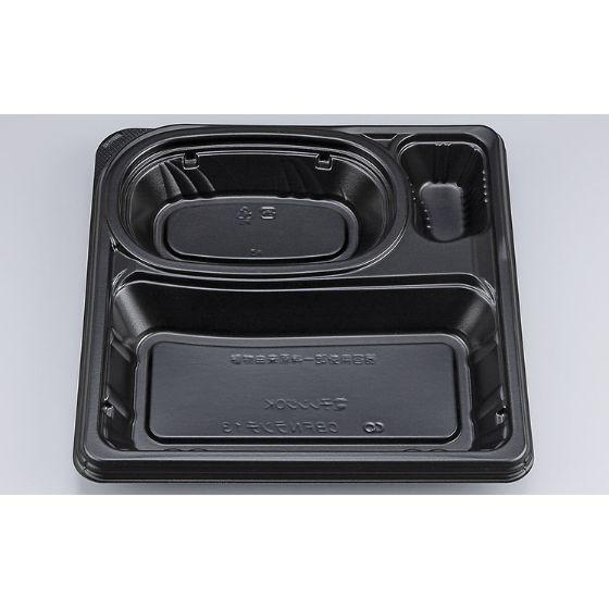 CBFNランチ13 黒本体◇『強嵌合』×『バイオマスプラスチック』の弁当容器。◇テイクアウト・デリバリーに必要な機能を集約。◇主菜ポケットは汁漏れしにくい内嵌合仕様。◇持ち帰り字・宅配時のズレを大幅に経験する積み重ね。●材質：バイオBF●本...