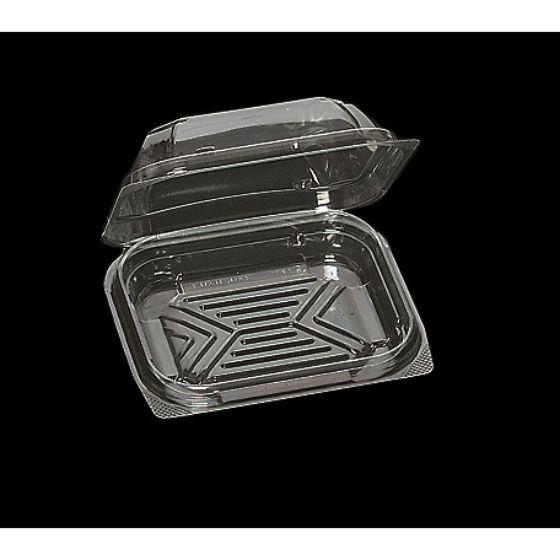 DF-1513E◇一体式のワンタッチ嵌合容器です。●本体：レンジ不可●素材：OPS●耐熱温度：80℃　　　　　　●サイズ：150×130×25（26）mm●入数：900枚