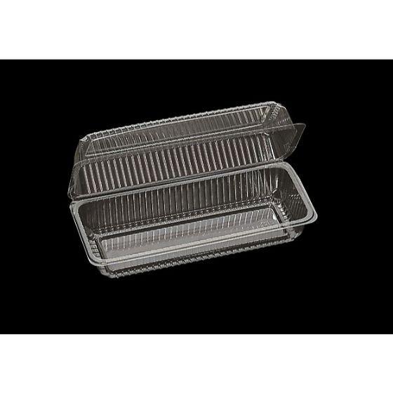 フードパック P-16A◇さまざまなシーンに対応できるリーズナブルな汎用一体式容器です。●本体：レンジ不可●素材：OPS●耐熱温度：80℃　　　　　　●サイズ：227×100×35（35）mm●入数：100枚