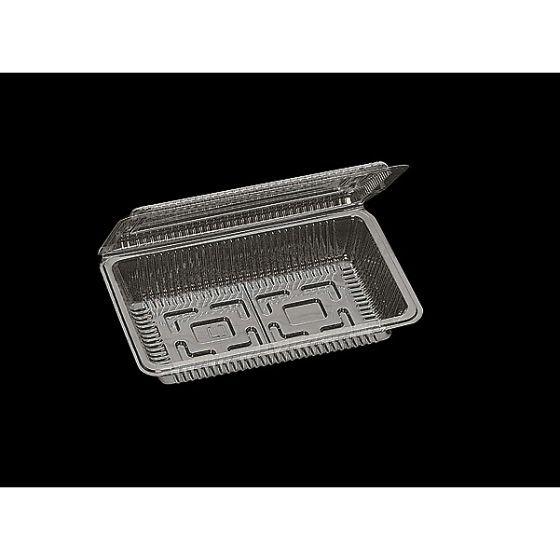 フードパック P-1B◇さまざまなシーンに対応できるリーズナブルな汎用一体式容器です。●本体：レンジ不可●素材：OPS●耐熱温度：80℃　　　　　　●サイズ：193×125×30（8）mm●入数：100枚