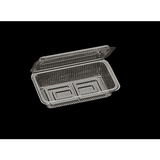 フードパック P-11（S）◇さまざまなシーンに対応できるリーズナブルな汎用一体式容器です。●本体：レンジ不可●素材：OPS●耐熱温度：80℃　　　　　　●サイズ：163×100×30（10）mm●入数：100枚