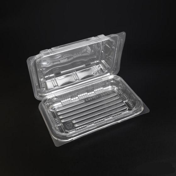 OSA18-12（46） エコOPET◇ど冷えもん（冷凍自販機専用）のフードパックです。◇嵌合タイプのフードパックです。色々な用途で使用できます。◇冷凍時でも割れにくい耐寒・耐油性に優れた嵌合折り蓋式の容器です。◇透明性が高く中身がはっきり...