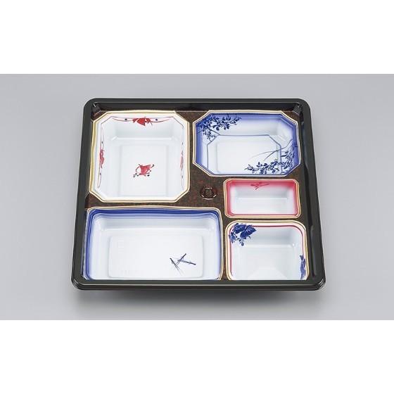 NU-232 美濃 本体◇料理を活かす美しい柄でおもてなしの席を演出します。◇磁器調の柄がまるで小皿が入っているかのように演出します。◇蓋と合わせて高級感のあるお弁当として使用できます。●本体：レンジ不可●本体素材：HIPS●耐熱温度85℃...