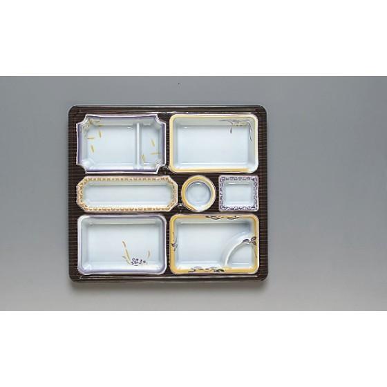 YN-570H あずさ 本体◇明るく見映えする『あずさ』柄と落ち着きのある『うつわ』柄の2点式仕出し容器。◇盛り付けの方向を選びません。◇食材が映える色使い！●本体：レンジ不可●本体素材：HIPS●耐熱温度80℃　　　　　　●サイズ：360...