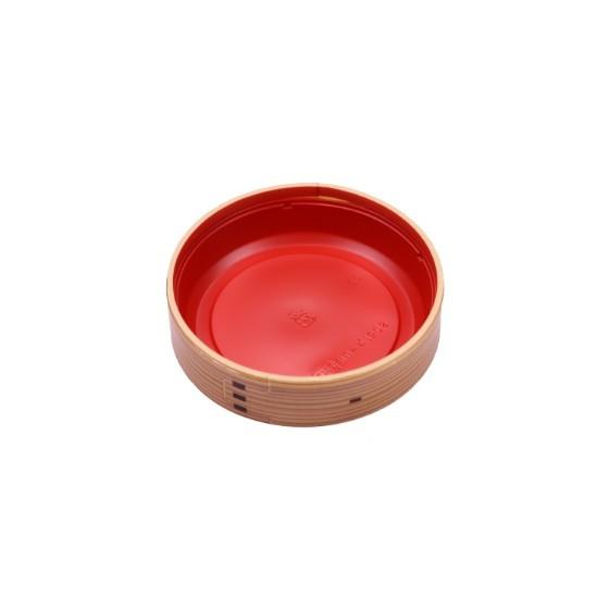 ◇電子レンジ対応の折箱容器！◇内装品を耐熱素材にする事により、電子レンジ加熱ができる製品です。※ごはん 約220g●本体：レンジ対応●素材：WU●耐熱温度：130℃　　　　　●サイズ：φ150×37mm●入数：10枚