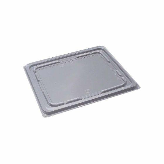 T-DLV角20-17内外嵌合K蓋 穴有◇新機能「連結かん合」搭載!！◇蓋をした状態で積み重ねると本体底面が蓋天面にはまる「かん合方式」。◇汁漏れしにくく、お持ち帰りやデリバリーで効果を発揮します。●蓋：レンジ不可●素材：OPS●耐熱温度：...