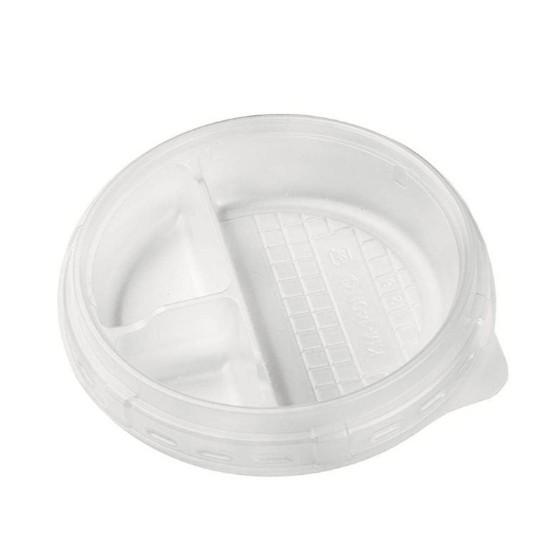 KMカップ◇売り場を演出してくれる容器です。◇中皿の使用で多彩なメニューに対応できます！●中皿：レンジ対応●素材：PP　●サイズ：φ142×H35mm ●容量：190ml●入数：600枚（50枚×12）