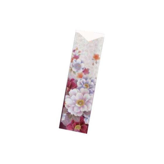 き-9 箸袋 きものシリーズ （薔薇と桜）◇華やかで高級感を演出できる箸袋です。◇お気に入りの柄をMIXしたり、季節によって柄をかえても！●紙質：森林認証紙●サイズ：37.7×130mm(5型ハカマ)●入数：500枚(シュリンク包装)
