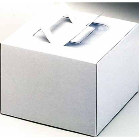 デコ函 4.5号 白無地　高さ 105mmC-02-4.5D◇定番の白無地デコ箱。◇表面はツヤありの白無地になっています。◇レースペーパーを3本爪で留めた紙製トレーが付属しております。※4号・4.5号の写真では、持ち手部分の窓に上質紙を貼っ...