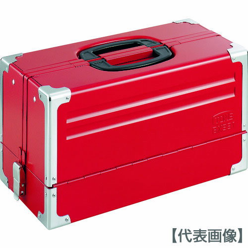 製品仕様 商品名 TONE　ツールケース（メタル）　V形3段式　433X220X240mm（BX331）369-8009【TONE（株）】 内容量1個 販売単位1個 仕様●色:レッド●シリンダ錠（別売）:取付可●有効内寸（mm）間口×奥行×...