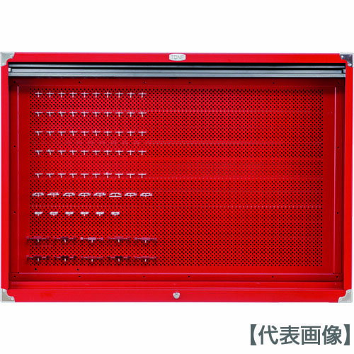製品仕様 商品名 TONE　整備用工具セット シャッター付きサービスボード 間口1086×奥行124×高さ772mm セット内容：シャッター付ボード（C60B）829-2441【TONE（株）】 内容量1個 販売単位1個 仕様●ケース寸法（...