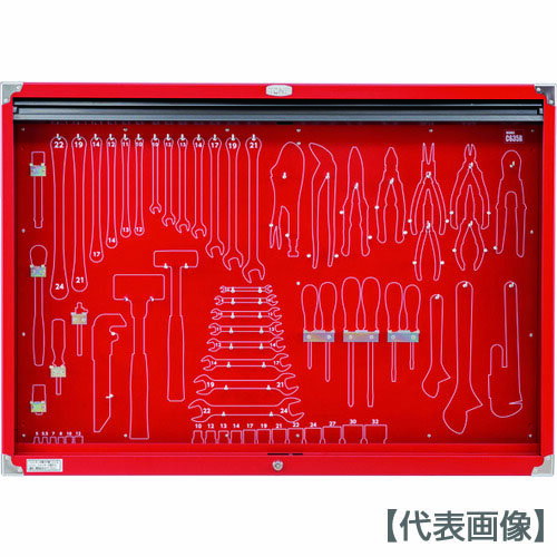 製品仕様 商品名 TONE　整備用工具セット　シャッター付きサービスボード　間口1086×奥行124×高さ772mm セット内容：ボードのみ（C635B）829-2439【TONE（株）】 内容量1個 販売単位1個 仕様●ケース寸法（mm）...