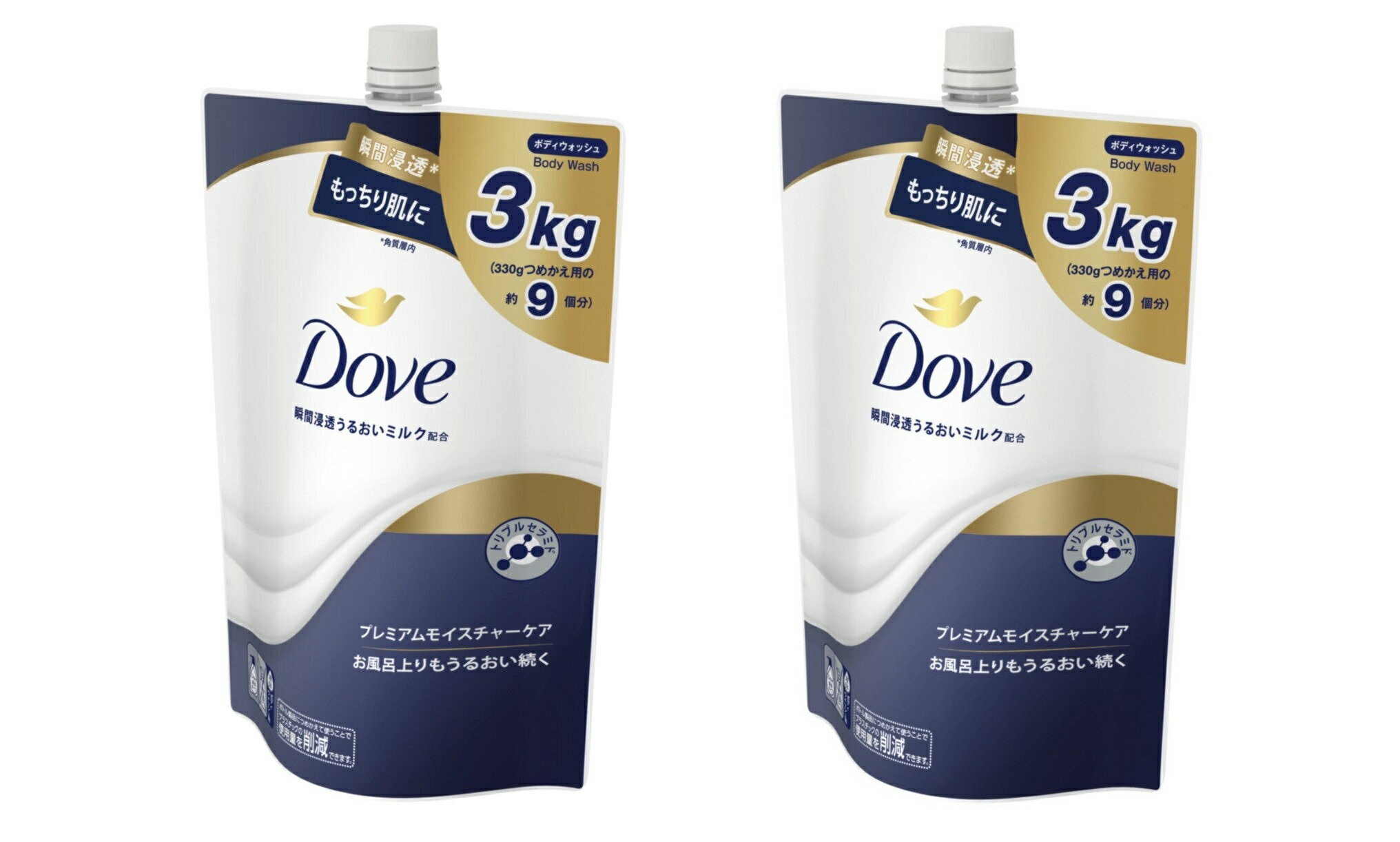 送料無料(沖縄・北海道・離島を除く)☆SDGs提携協力倉庫より発送　Dove (ダヴ) ボディウォッシュ プレミアム モイスチャーケア 詰替え用 3kg　2個セット　Dove Premium Body Wash Refill 3kgx2 D...