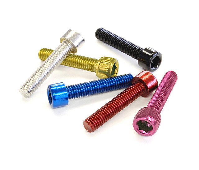 ・サビに強いステンレス製 ・豊富なカラーでドレスアップに最適 ■素材　ステンレス■重量 約7.8g■サイズ M6×30■用途　アヘッドステムキャップなど