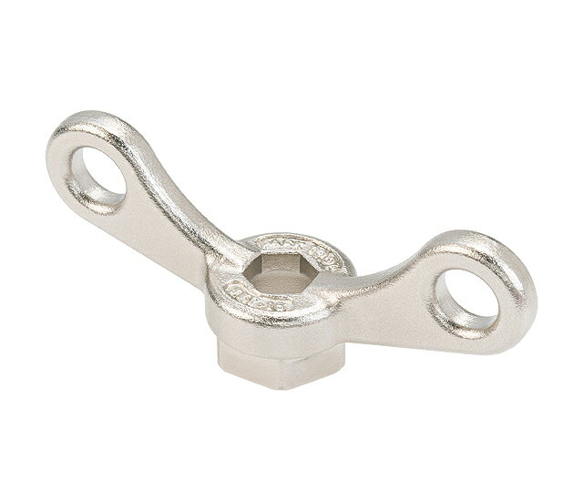 ・16mmの六角穴付きワンキーリリースタイプシステムのキャップ着脱用ツール・高耐久性の金属製・対辺8mmの六角穴付きで六角レンチで硬く締まったワンキーリリスキャップの着脱も可能・RaceFace?、SRAM?、Truvativ?対応