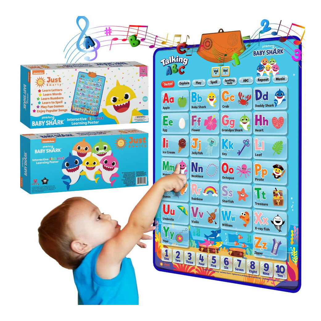 ベイビーシャーク公式アルファベット学習おもちゃです。 このアルファベットチャートには双方向の教育機能が搭載されており、お子様の記憶力、綴り、論理的思考力といった就学前およびそれ以降の学習に必要な能力を直感的で楽しい学習で育みます。 間違いな...