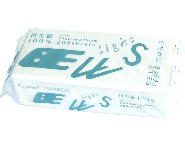 ●サイズ（1枚当たり）／20×22cm●材質／再生紙100％●生産国／日本●1袋あたり／税込￥182●手拭き用 ・環境に優しい100％上質古紙使用。高品質で使い心地の良い製品。※ケース単位での販売です。 【新橋製紙】