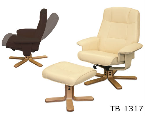 ●サイズ／本体：幅84×奥行77〜110×高さ91.5〜102cm・座面高：43〜48cm、オットマン：幅51.5×奥行44×高さ40cm●重さ／本体：15kg、オットマン：5kg●旋回／本体：360°（オットマンは旋回不可）●角度／本体：...
