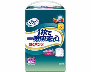 ●ウエストサイズ／90〜125cm・1枚はくだけで夜も安心の吸収力！・股下すっきりフィット。股下すっきりカットでゴワゴワせず動きやすい！・やさしい肌ざわり。ふんわり柔軟仕上げでお肌にやさしい。・モレにくい。おしっこ6回分を吸収するので長時間...