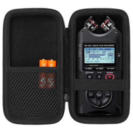 【合理的な保管】Aenllosi 収納ケースはぴったりフィットでコンパクト、TASCAM レコーダー dr-40x/dr-40xpのために特別に設計されており、弾性メッシュポケットはtascam dr-40xp/dr-40xの付属品などを収...