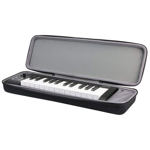 【合理的な保管】Aenllosi 収納ケースはぴったりフィットでコンパクト、korg microkey2 25のために特別に設計されており、弾性メッシュポケットはコルグ usb midiキーボード microkey 25の付属品などを収納で...