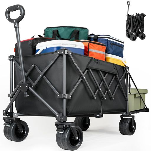 【300L特大容量と200KG高耐荷重】PERFBAGSのキャリーワゴンは、300リットルの大容量と200キログラムの耐荷重を実現し、一度に嵩張る荷物や重い物品を楽々運べます。荷室の長さ約108センチメートルで、テント、パラソル、音響機材、...